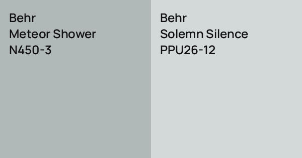 Behr Meteor Shower vs. Behr Solemn Silence comparison