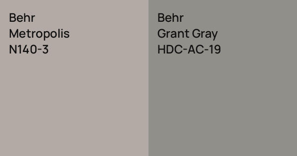 Behr Metropolis vs. Behr Grant Gray comparison