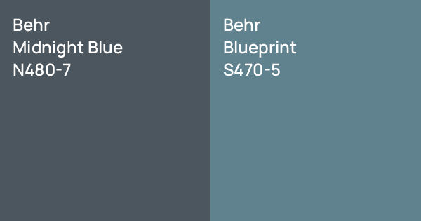 Behr Midnight Blue vs. Behr Blueprint comparison