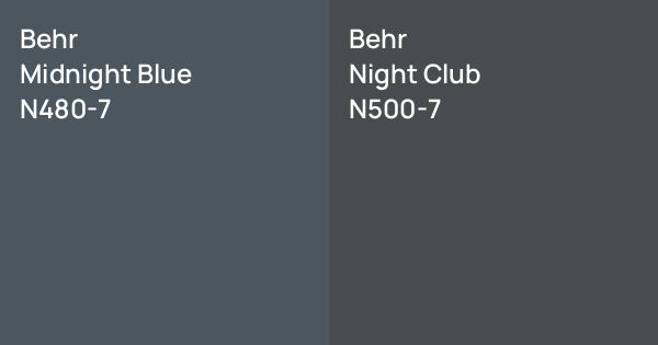 Behr Midnight Blue vs. Behr Night Club comparison