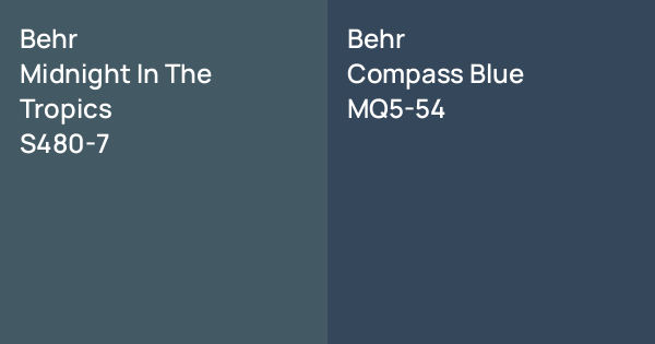 Behr Midnight In The Tropics vs. Behr Compass Blue comparison