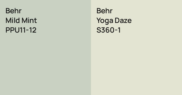 Behr Mild Mint vs. Behr Yoga Daze comparison