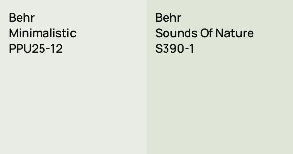 Behr Minimalistic vs. Behr Sounds Of Nature comparison