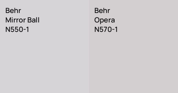 Behr Mirror Ball vs. Behr Opera comparison