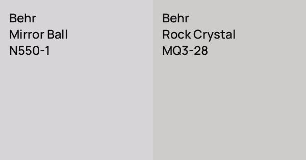 Behr Mirror Ball vs. Behr Rock Crystal comparison