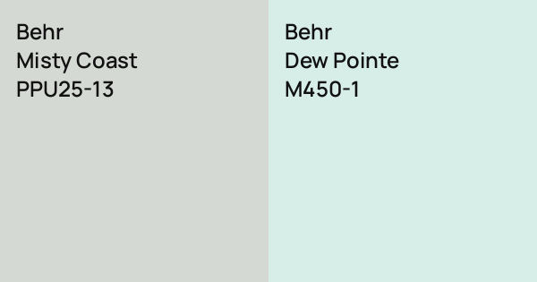 Behr Misty Coast vs. Behr Dew Pointe comparison