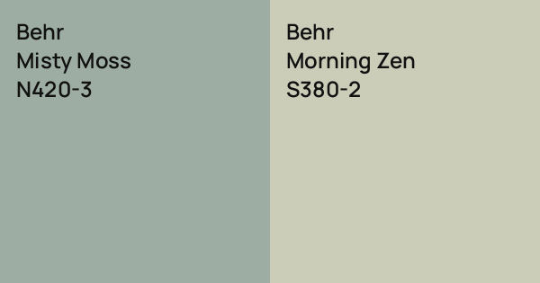 Behr Misty Moss vs. Behr Morning Zen comparison