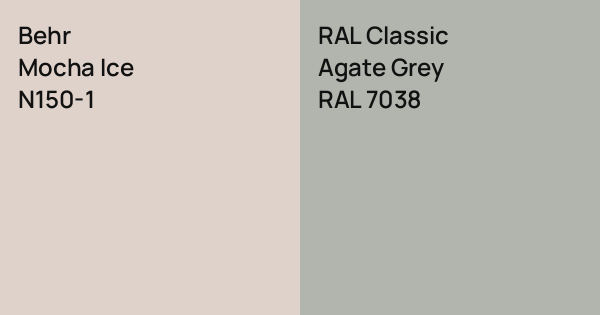 Behr Mocha Ice vs. RAL Classic Agate Grey comparison