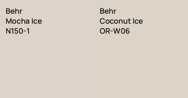 Behr Mocha Ice vs. Behr Coconut Ice comparison