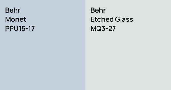 Behr Monet vs. Behr Etched Glass comparison