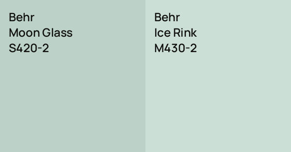 Behr Moon Glass vs. Behr Ice Rink comparison