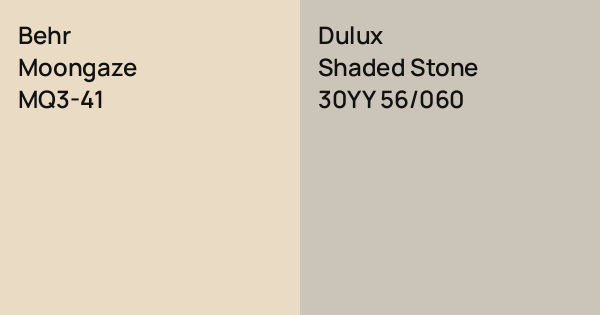 Behr Moongaze vs. Dulux Shaded Stone comparison