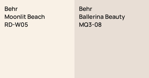 Behr Moonlit Beach vs. Behr Ballerina Beauty comparison