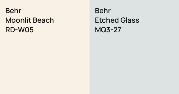 Behr Moonlit Beach vs. Behr Etched Glass comparison