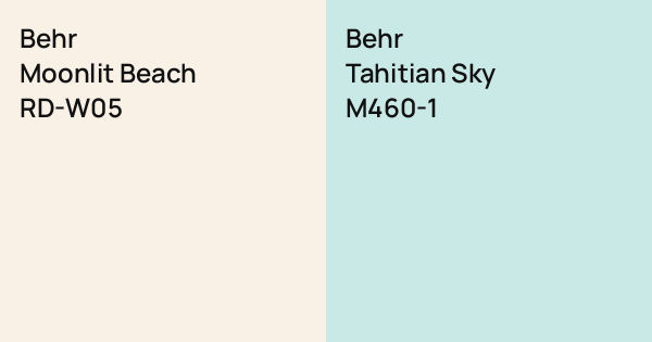 Behr Moonlit Beach vs. Behr Tahitian Sky comparison