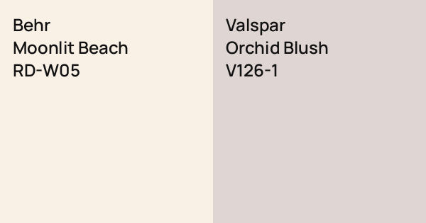 Behr Moonlit Beach vs. Valspar Orchid Blush comparison