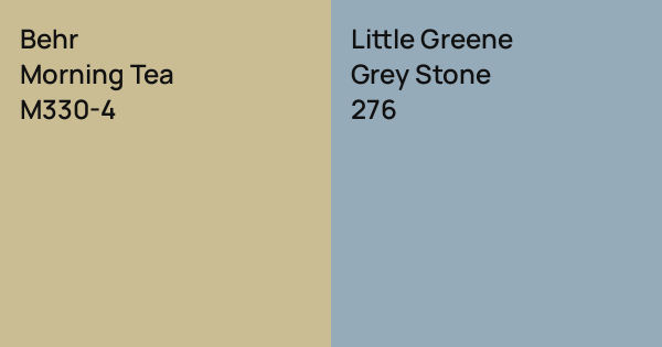 Behr Morning Tea vs. Little Greene Grey Stone comparison