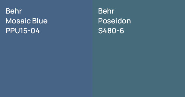 Behr Mosaic Blue vs. Behr Poseidon comparison