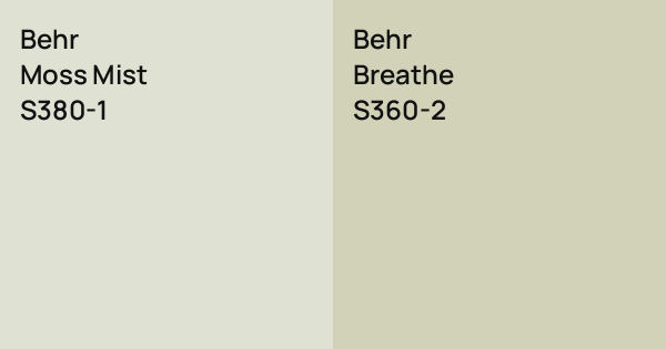 Behr Moss Mist vs. Behr Breathe comparison
