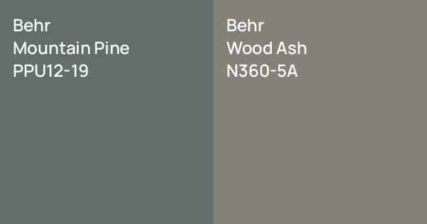 Behr Mountain Pine vs. Behr Wood Ash comparison