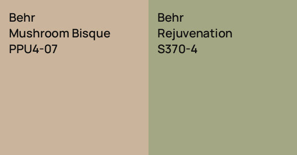 Behr Mushroom Bisque vs. Behr Rejuvenation comparison