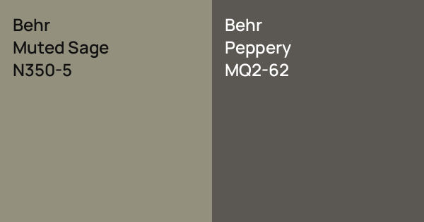 Behr Muted Sage vs. Behr Peppery comparison