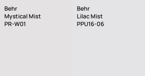 Behr Mystical Mist vs. Behr Lilac Mist comparison