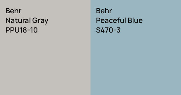 Behr Natural Gray vs. Behr Peaceful Blue comparison