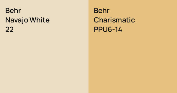 Behr Navajo White vs. Behr Charismatic comparison