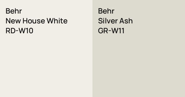 Behr New House White vs. Behr Silver Ash comparison