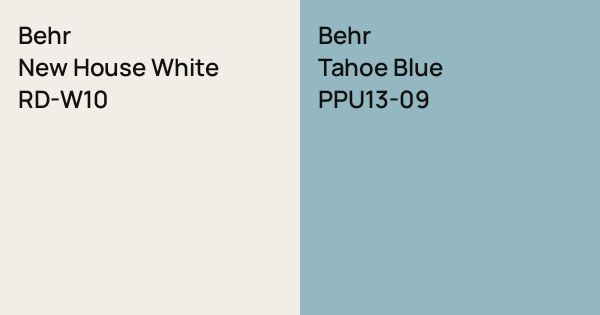 Behr New House White vs. Behr Tahoe Blue comparison