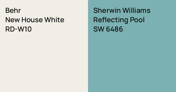 Behr New House White vs. Sherwin Williams Reflecting Pool comparison