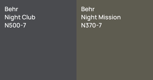 Behr Night Club vs. Behr Night Mission comparison