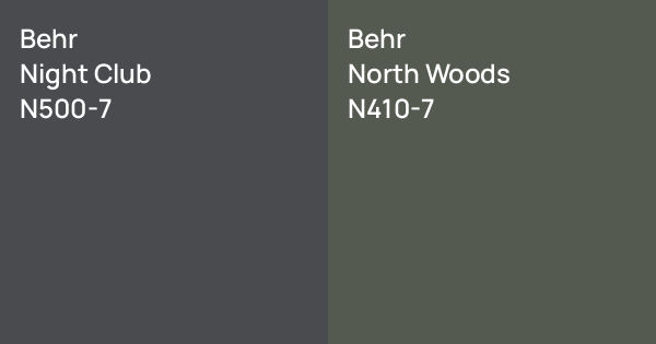 Behr Night Club vs. Behr North Woods comparison