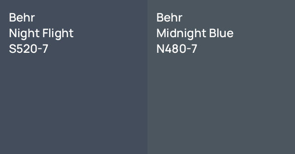 Behr Night Flight vs. Behr Midnight Blue comparison