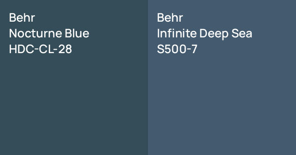 Behr Nocturne Blue vs. Behr Infinite Deep Sea comparison