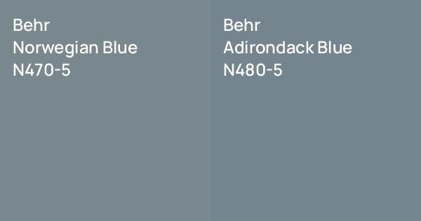 Behr Norwegian Blue vs. Behr Adirondack Blue comparison