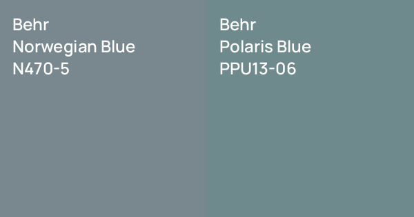 Behr Norwegian Blue vs. Behr Polaris Blue comparison