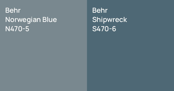 Behr Norwegian Blue vs. Behr Shipwreck comparison