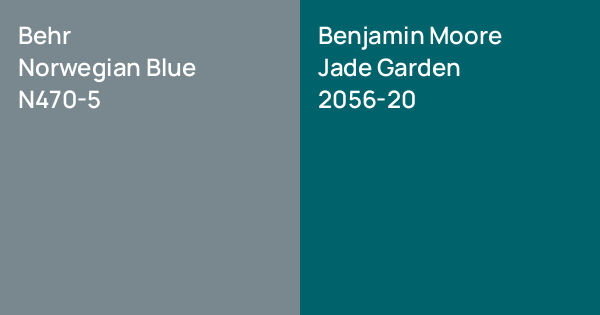 Behr Norwegian Blue vs. Benjamin Moore Jade Garden comparison