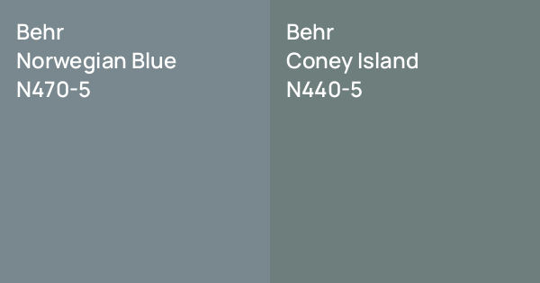 Behr Norwegian Blue vs. Behr Coney Island comparison