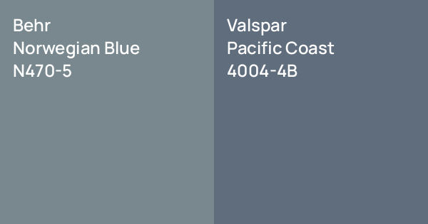 Behr Norwegian Blue vs. Valspar Pacific Coast comparison