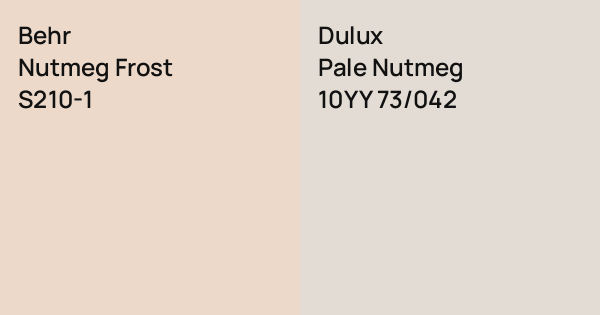 Behr Nutmeg Frost vs. Dulux Pale Nutmeg comparison