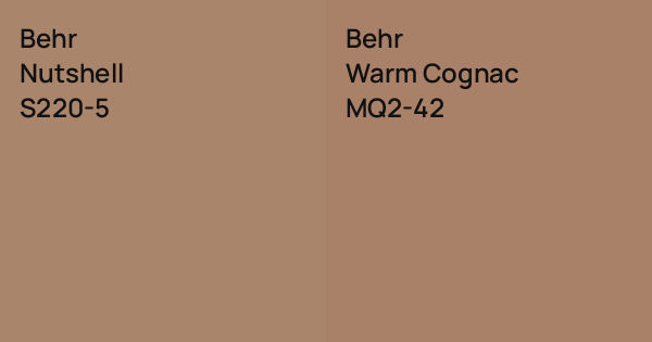 Behr Nutshell vs. Behr Warm Cognac comparison