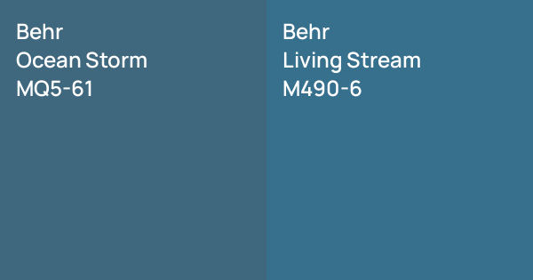 Behr Ocean Storm vs. Behr Living Stream comparison
