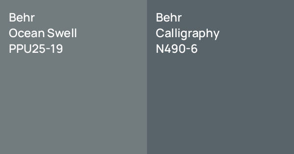 Behr Ocean Swell vs. Behr Calligraphy comparison