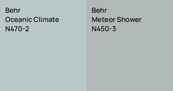 Behr Oceanic Climate vs. Behr Meteor Shower comparison