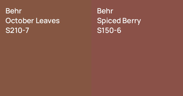 Behr October Leaves vs. Behr Spiced Berry comparison