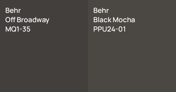 Behr Off Broadway vs. Behr Black Mocha comparison