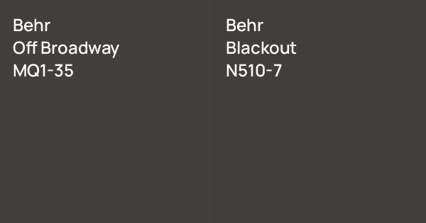 Behr Off Broadway vs. Behr Blackout comparison